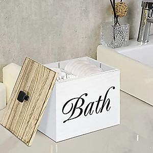 Tampon Storage Bathroom Container with Lid, Tampon Holder for Bathroom, Countertop Organizer Storage Box Tampons and Pad Organizer, Wood Movable Partition Feminine Product Organizer for Cosmetics