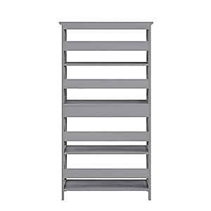 Convenience Concepts Oxford 5 Tier Bookcase with Drawer, Gray