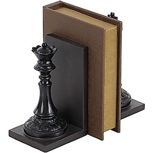 Vintage Chess Bookend King & Queen - Bellaa 29745