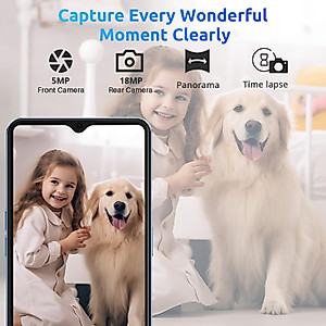 Xgody Mate50 3GB+32GB Octa-Core 4G Unlocked Phones, 6.56'’ Incell Screen Dual Sim Unlocked Cell Phones, 4500mAh Battery, Face Unlock, Camera 5MP+18MP Android Smartphones (Blue)