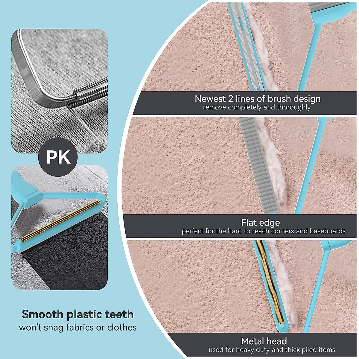 Pet Hair Remover,Dog Cat Hair Remover,Lint Cleaner Pro,Fur Removal Tool,Portable Carpet Scraper,Clothes Fuzz Rollers Hairball Shaver Brush for Carpets, Car Mat,Couch,Pet Bed,Furniture & Rug(1Pcs)