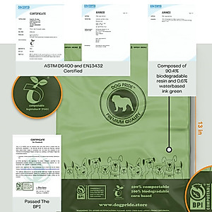 240-Pack Unscented Dog Poop Bags,Certified Compostable Dog Poop Bags, Biodegradable poop bags,Pet Accessories,Dog Waste Bags for Housebreaking!Bag Refills for Dogs,Puppy supplies,Cat Litter Bags