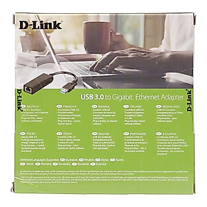 D-Link USB 3.0 to Gigabit Ethernet Adapter - USB to RJ45 for 10/100/1000 Network - Windows and Mac OS (DUB-1312)