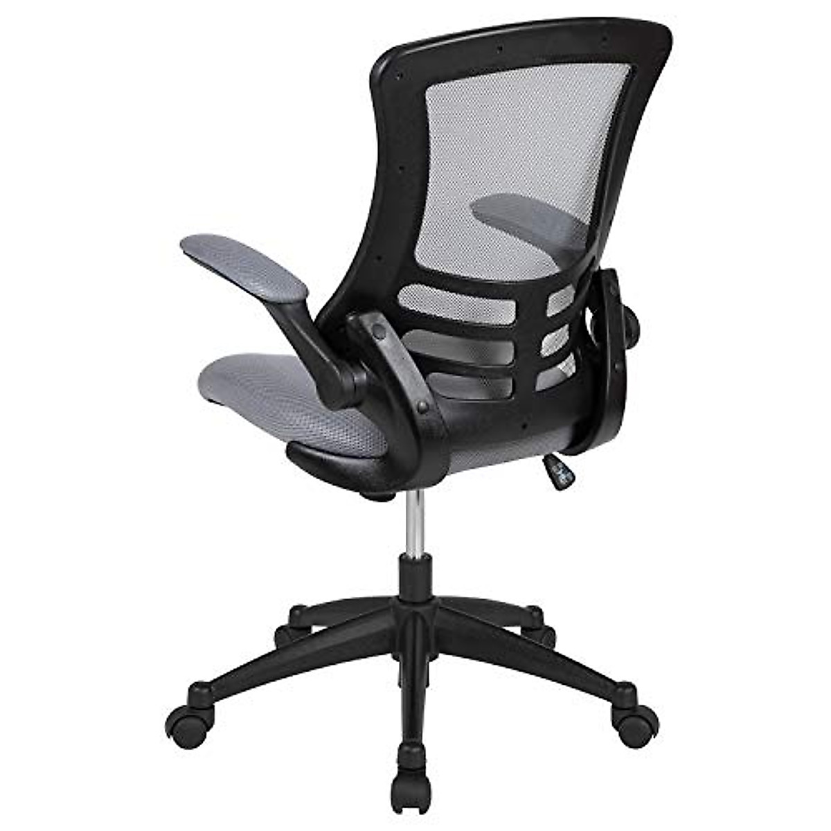 Flash Furniture Kelista Mid-Back Dark Gray Mesh Swivel Ergonomic Task Office Chair with Flip-Up Arms