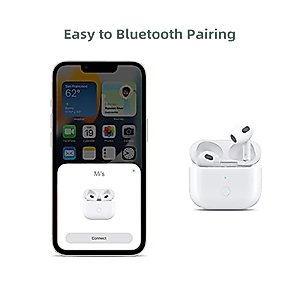 Jinstyles Upgraded Wireless Charging Case Compatible with 3rd Generation, Case Replacement Compatible for 3rd Generation, Wireless Charger Case Air Pods 3 with Bluetooth Pairing Sync Button, White