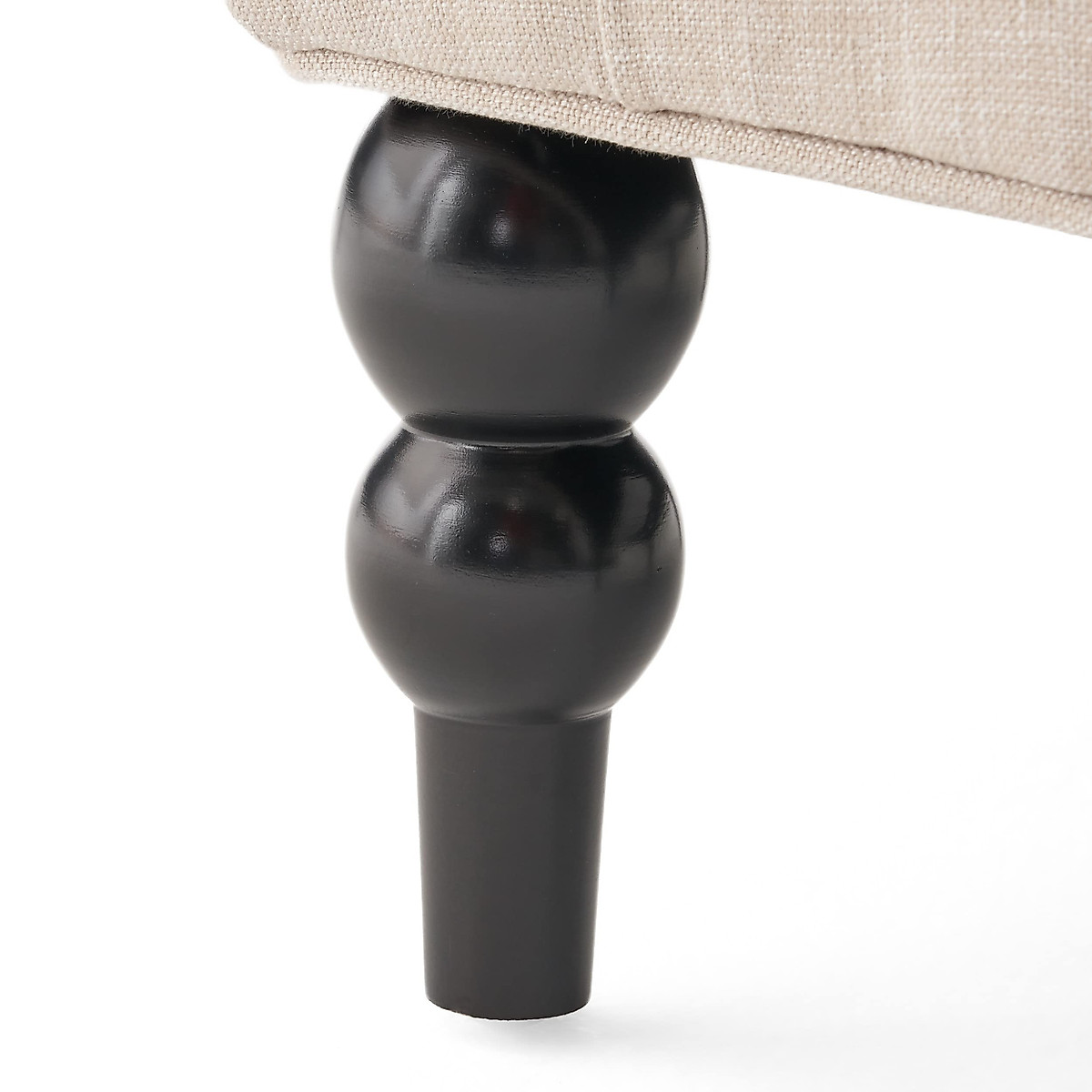 GDFStudio Tall Tufted Fabric Accent Chair, Vintage Club Seat for Living Room (Light Beige)