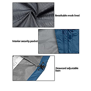 Little Donkey Andy Men's Lightweight Waterproof Rain Jacket Outdoor Rain Shell Coat for Hiking,Golf,Travel Blue Mirage Size L