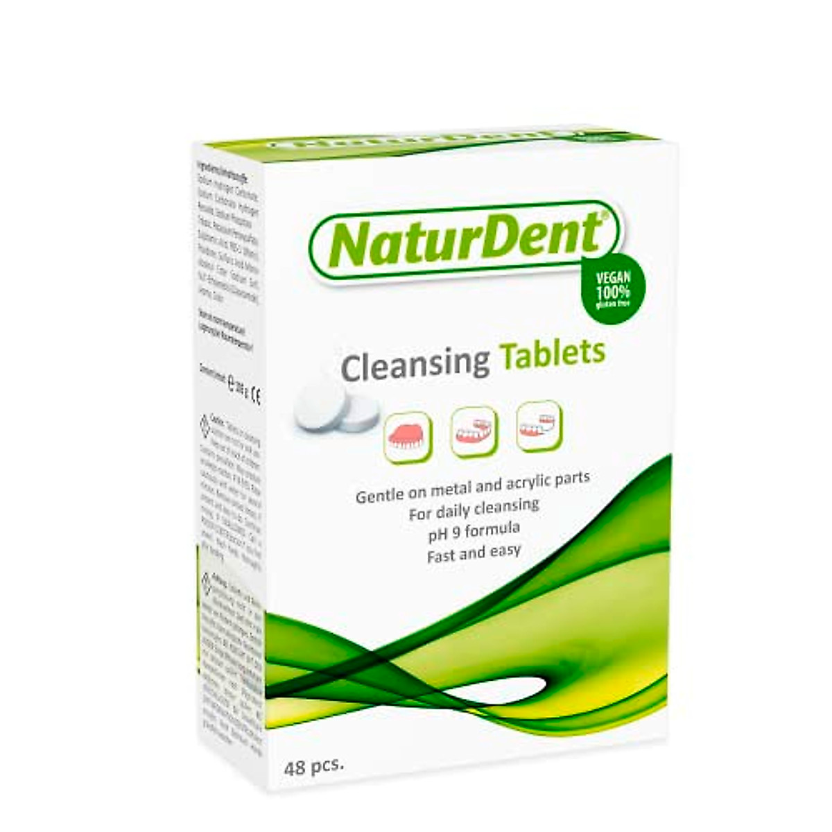 Denture Cleaner Tablet NaturDent Cleans Removes Dark Stains Plaque and Smells From Full Dentures, Partial Dentures Prosthesis and Orthodontic Braces Leaving Your Mouth Feeling Fresh and Clean (2 Pack)