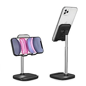 licheers Cell Phone Stand, Height Angle Adjustable Phone Holder for Desk Tablet Stand Compatible with iPhone 14/13/12/11 Pro Max, Samsung Galaxy S10 S9 S8 Note10, Google Pixel,Kindle,Switch (Black)