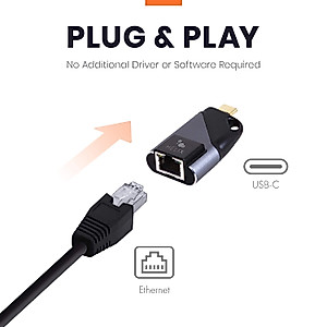 Helix USB Connect USB-C to Ethernet Adapter, 1GBPS Connection Speed, Ethernet Port, Adapter to Connect to Wired Network