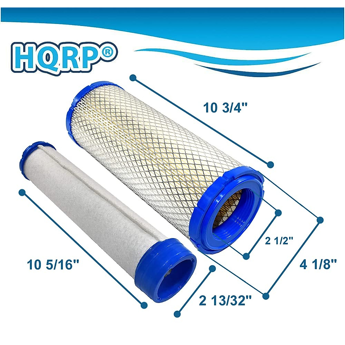 HQRP Filter & Inner Filter Kit Compatible with Briggs & Stratton 841497, 821136, 4235, 4236 Replacement for B&S 540000/610000 Series Engines