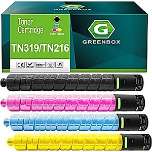 GREENBOX Remanufactured TN319 TN216 Toner Cartridge Replacement for Konica Minolta Bizhub C360 C220 C280 TN216 TN319 A11G131 A11G431 A11G331 A11G231 Printer (29,000 Pages High Yield, KCMY, 4-Pack)