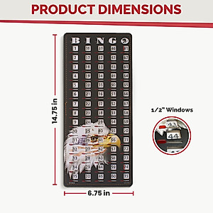 MR CHIPS Jam-Proof Finger Tip Master Bingo Card with Sliding Windows Large Cardboard Calling Cards Stars and Stripes Style