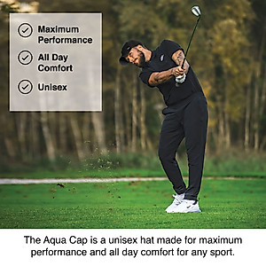 Hydro Hat, Waterproof Baseball Cap for A-Game Performance, 6-Panel Snapback for Gym, Boat, Golf, Workout, Running, Sweat Resistant, One Size, Unisex Black