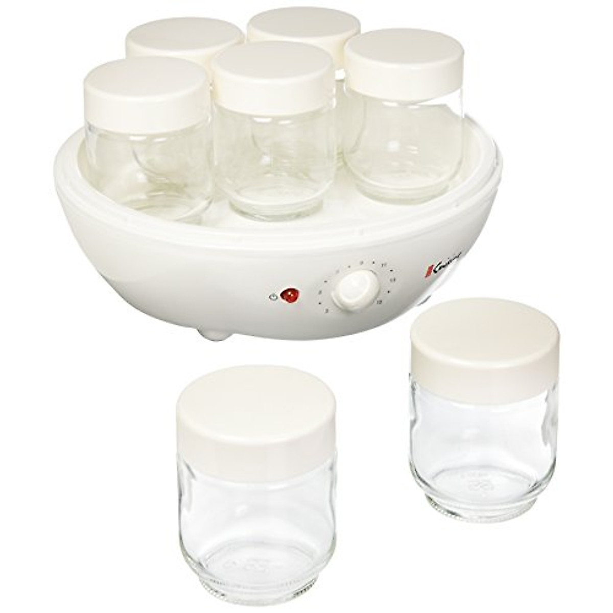 Euro Cuisine BM-QSHL-PFKK YM100 Automatic Yogurt Maker, 9.5 Inch, white