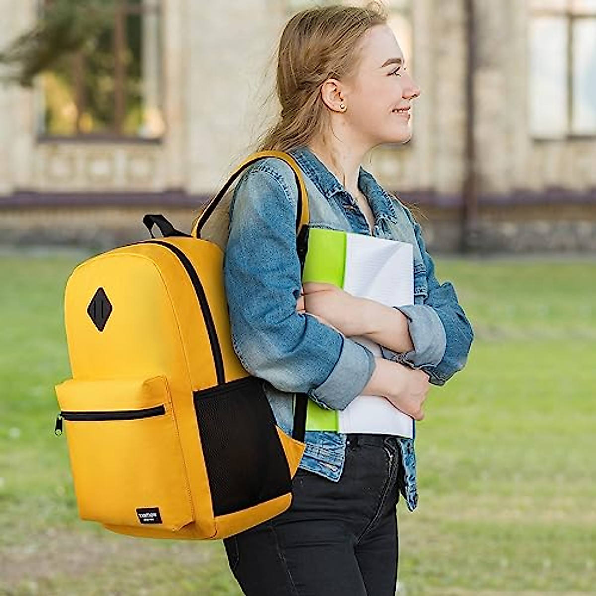 YAMTION Unisex School Backpack,Classic Casual Bookbag Adults and Teens Schoolbag with USB Port for High School College Office Work Travel