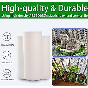 15.7IN x 10FT White Plastic Chicken Wire Fence Mesh,Hexagonal Plastic Poultry Netting for Chicken,Upgraded Plastic Garden Mesh Fencing for Gardening Wire Frame for Crafts, Balcony Protection Net