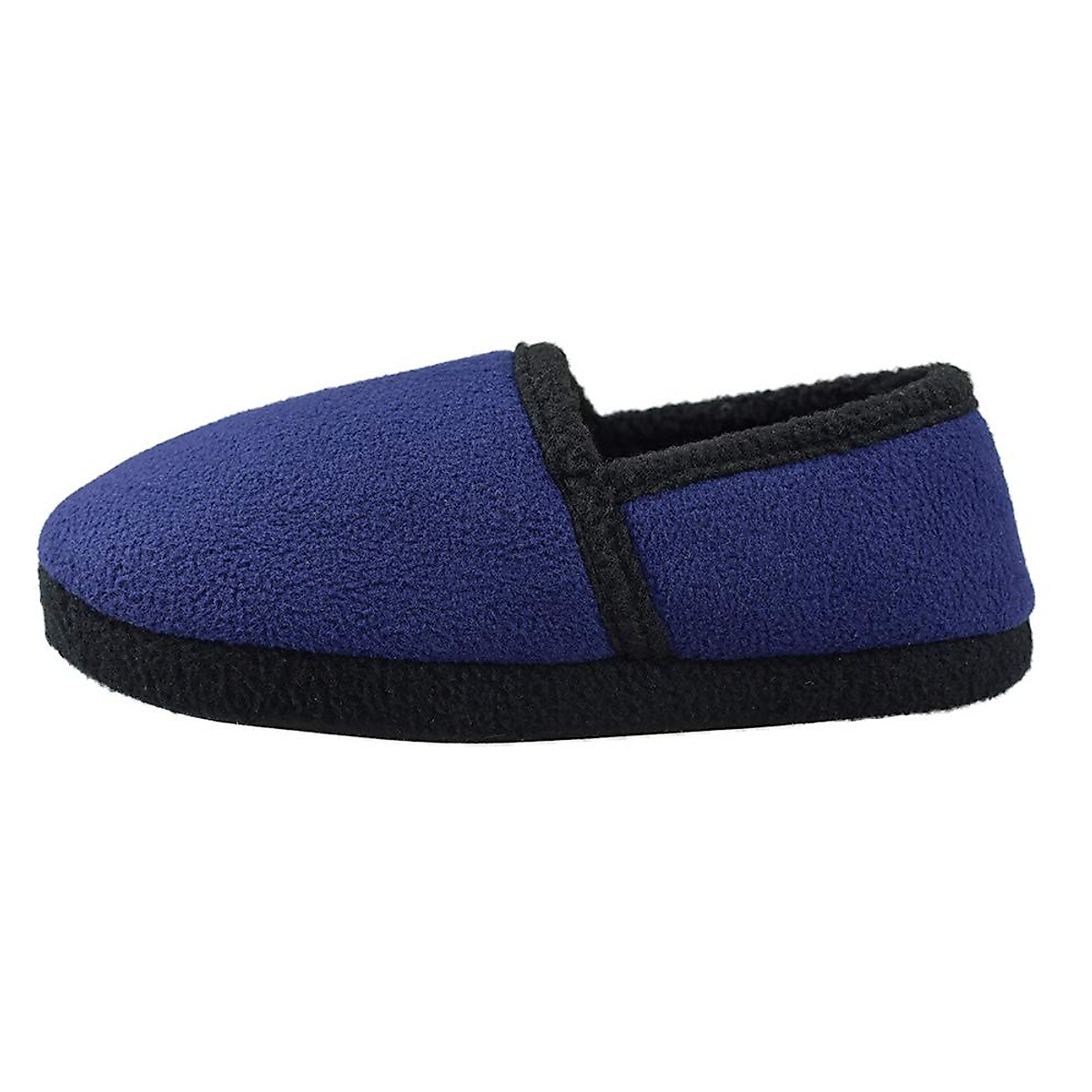 Tirzrro Big Boys' Winter Warm Slippers with Memory Foam Indoor Slip-on Shoes Size 6-7 US Dark Blue