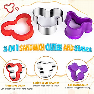 29Pcs Sandwich Cutter and Sealer Set, HAIMST Sandwich Cutters for Kids Lunch Sandwich Bread Decruster DIY Cookie Cutters Fruit Vegetable Cutter Shapes Sandwich Mold for Kids Bento Lunch Box