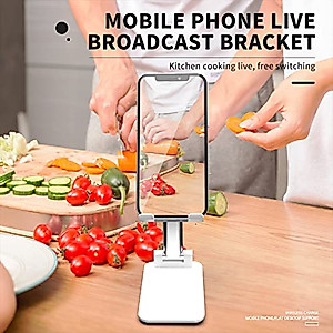 ABOUTIN Cell Phone Stand Holder for Desk, Angle & Height Adjustable(Black). Stable Anti-Slip Design Compatible with All Mobile Phones, iPhone, Switch, iPad, Kindle, Tablet(4-10inch)