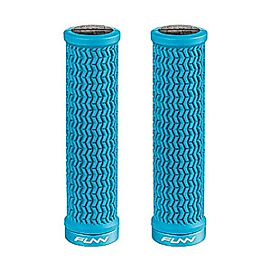 Funn Holeshot Mountain Bike Grips with Single Lock On Clamp, Lightweight and Ergonomic Bike Handle Grips with 22 mm Inner Diameter, Hardened End Bicycle Handlebar Grips for MTB/BMX (Turq)