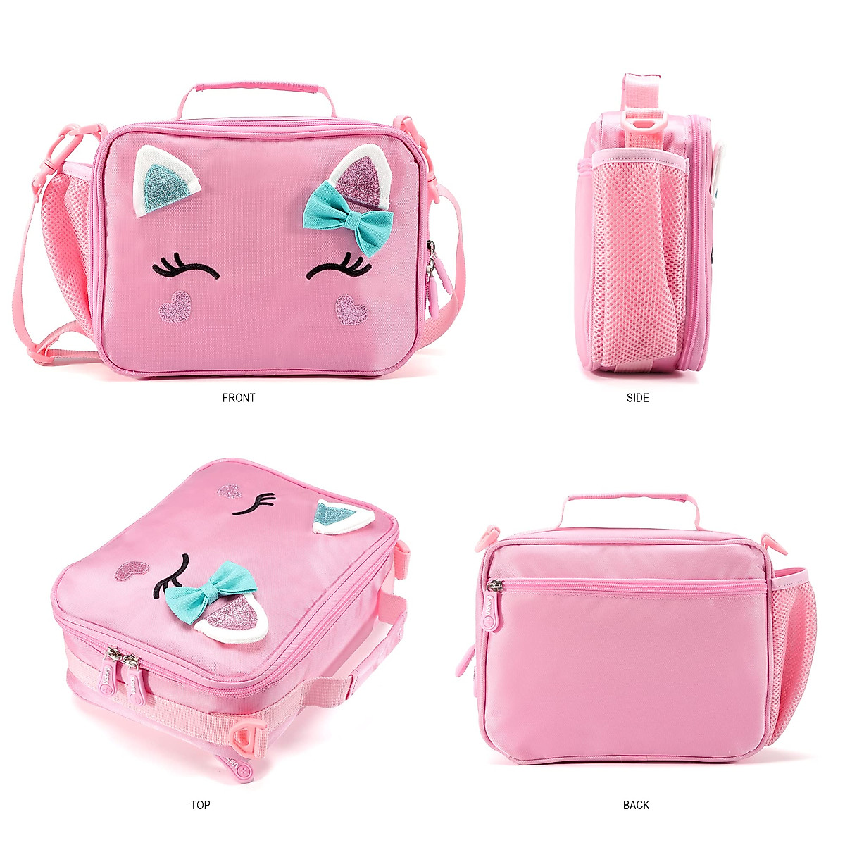AO ALI VICTORY Unicorn Backpack for Girls with Lunch Box Set Kawaii Kids Toddler Bookbags Cute Kindergarten Preschool Elementary School Bag (Large, Pink Set-3 PCS)