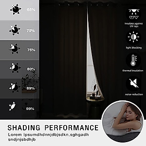 QSYFCTTEX Blackout Curtains for Bedroom - Grommet Thermal Insulated Room Darkening Curtains for Living Room Set of 2 Panels (42 x 96 Inch, Light Blue)