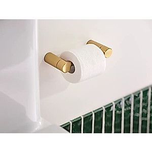 Moen Align Brushed Gold Pivoting Double Post Modern Toilet Paper Holder, YB0408BG