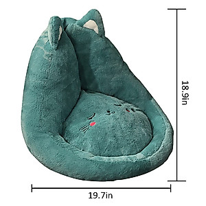 Kelendle Seat Cushion Plush Cat Lazy Sofa Office Chair Cushion Warm Floor Mat Cute Seat Pillow Cozy Floor Cushion with Backrest for Dining Room Bedroom Lumbar Support Pillow Health Building