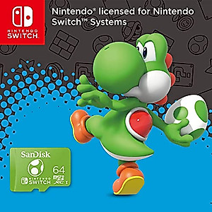 SanDisk 64GB microSDXC Card Licensed for Nintendo Switch, Yoshi Edition - SDSQXAO-064G-GN6ZN