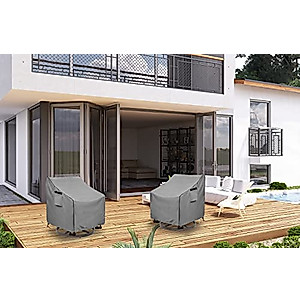 Okcool Outdoor Swivel Chair Cover 2 Pack,Outdoor Furniture Patio Chair Covers Waterproof Clearance,(30" W x 34" D x 38.5" H) Outdoor Lawn Patio Furniture Covers,Grey
