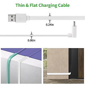 2Pack 30FT Power Cable Compatible with WYZE Cam Pan V3, 90 Degree L-Shaped Flat Micro USB Extension Cable for WYZE Cam Pan V3 (White)