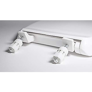 Centoco Elongated Toilet Seat, Lock In Place, Fast-N-Lock Mounting, Open Front With Cover, Commercial, Plastic, Made in the USA, 820STSFE-001, White