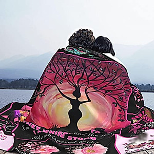 CIQYECN Breast Cancer Awareness Blanket, Pink Ribbon Awareness Faith Hope Love Gifts, Breast Cancer Survivor Gifts for Women Girls,Healing Get Well Throw Blankets,Fight Cancer Gift for Her 60"x 50"