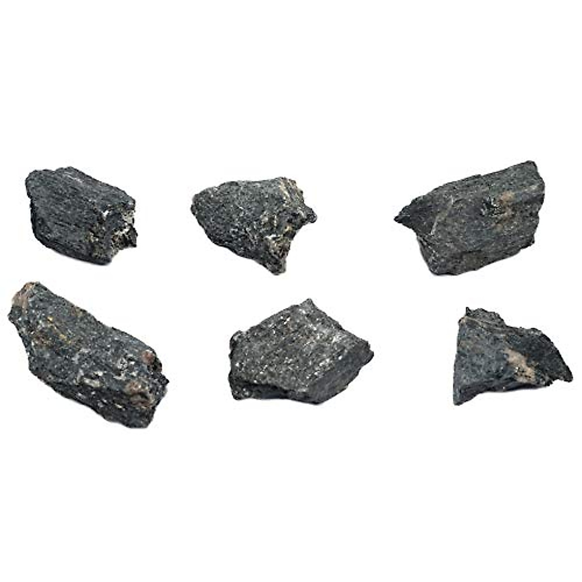 6PK Raw Hornblende, Amphibole Mineral Specimens - Approx. 1" - Geologist Selected & Hand Processed - Great for Science Classrooms - Class Pack - Eisco Labs