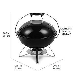 Amazon Basics 18-inch Portable Charcoal Grill, Black