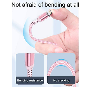 Awnuwuy 20FT Long iPhone USB-C to Lightning Cable [Apple MFi Certified] 20W 3A (max) USB C Power Delivery Fast Charge for iPhone 14 13 12 11 10 Max X XS XR 9 8, AirPods, iPad, Charging Cord Pink/Rose