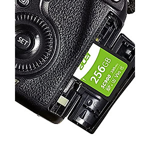 Acer SC900 256GB SDXC UHS-II Professional Digital SD Memory Card - C10, U3, V90, 4K, Full HD Video - Up to 300MB/s Read Speed for DSLR and Camera - BL.9BWWA.312