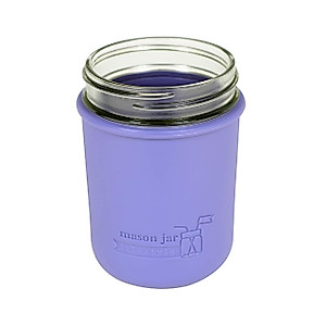 Wide Mouth Pint 16oz Silicone Sleeves/Jackets for Protecting Ball, Kerr, Canning Jars by Mason Jar Lifestyle (Ultra Violet, 2 Pack)