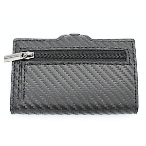 RFID Protection Minimalist Pop-Up Wallet Carbon Fibre Leather