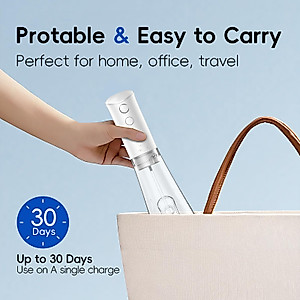 Medcodes Water Dental Flosser Pick for Teeth - 3 Modes Cordless Oral Irrigator 300ML Portable with 5 Jet Tips, 40 Days Rechargeable IPX7 Waterproof Water Dental for Cleaning for Home Travel(White)