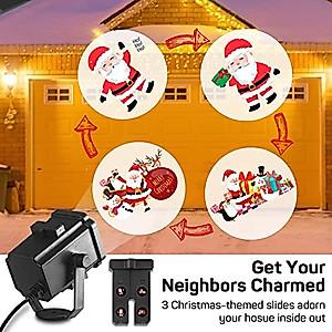 Dr. Prepare Holiday Projector Lights Outdoor, Christmas Lights Projector with 12 Patterns and Ground Stake, Waterproof Outdoor Christmas Decorations for Party, Home, Yard, Garden
