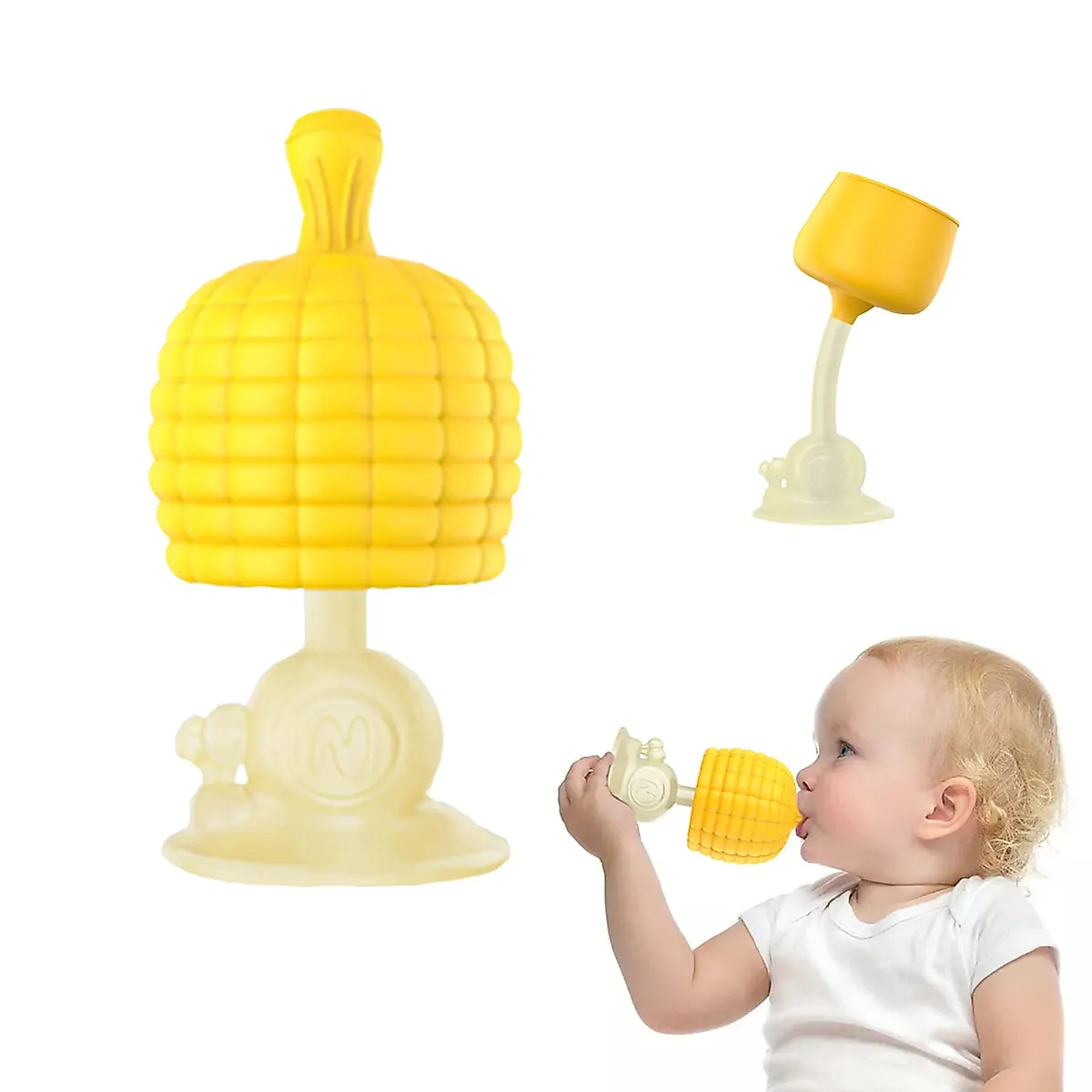 BOKOUHUI Silicone Teether Toy for Baby, Baby Teether with Storage Case, Teething Toys for Babies 0-6 Months,Baby Gift