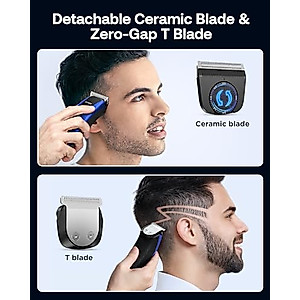 GLAKER Hair Clippers for Men - Cordless & Corded 2 in 1 Hair & Beard Trimmer with ABS Guards, Detachable Blades & Turbo Motor, Professional Haircutting Kits for Blending & Fade Cuts