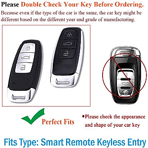 SANRILY Golden-edge Jade Pattern Key Fob Cover for Audi Q7 2021 2020 Q8 A8 A6 A7 Etron,RS3 A3 Sportback 2022 Accessories With Leather Keychain Keyless Smart Key Case Shell Pink