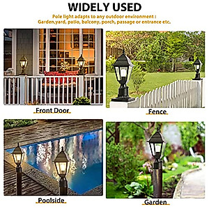 Dusk to Dawn Outdoor Post Lights Hardwired 120V, Aluminum Outside Post Lantern with Pier Mount, Exterior Lamp Pole Lantern Head with Clear Glass, Matte Black Post Light for Patio,Garden,Walkway