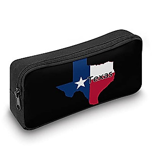 Texas Flag Pencil Case Stationery Pen Pouch Portable Makeup Storage Bag Organizer Gift