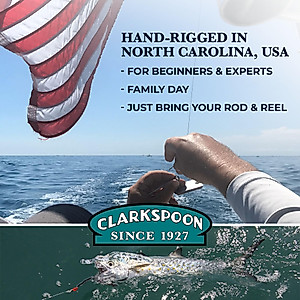 CLARKSPOON - Ready to Fish Trolling Kit - Fishing Equipment for Coastal Waters- Great for Spanish Mackerel, Bluefish, Bonito, Tuna, & More - Trolling Kit with Lures, Trolling Sinkers & Planers