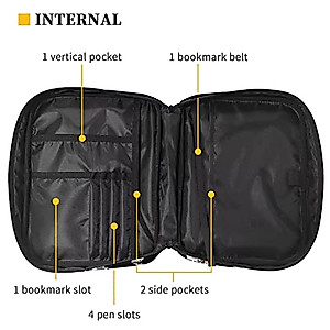 COEQINE Bible Covers for Women,Print Flower Skeleton Black,Carrying Bible Case Christian Church Study Scripture Bag with Handle Zippered Pocket Bible Book Holder Gift