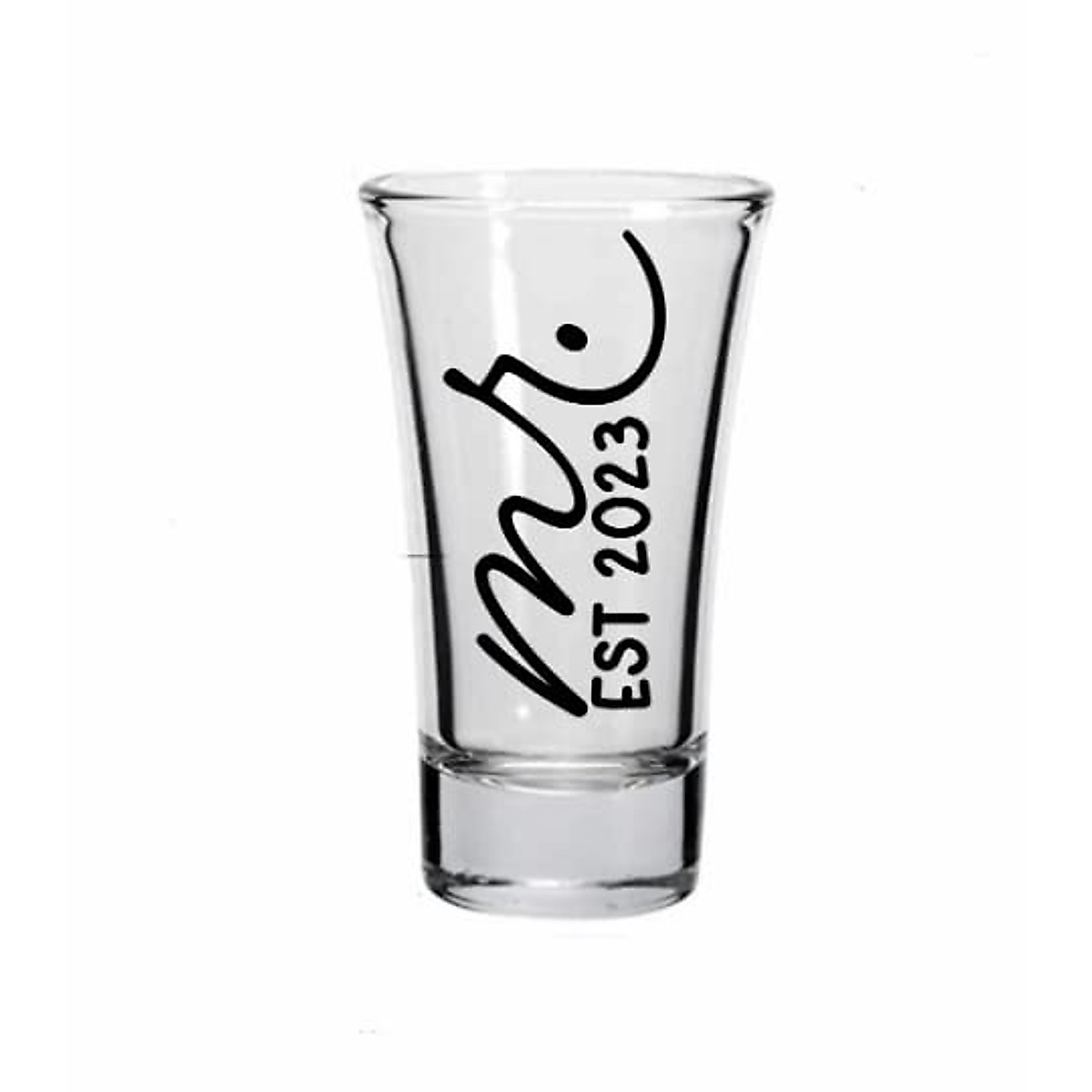 Jemley Mr. and Mrs. Est 2023 Shot Glasses Bride and Groom Shot Glasses Wedding Shot Glasses 2oz Shot Glasses Set of Two Mr. and Mrs. Engagement Present Wedding Shot Glasses | Bridal Shower Gift